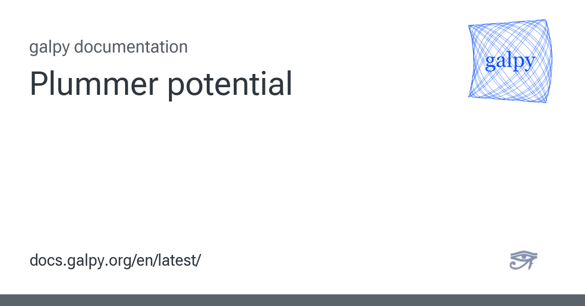 Plummer potential — galpy v1.12.0.dev0 documentation