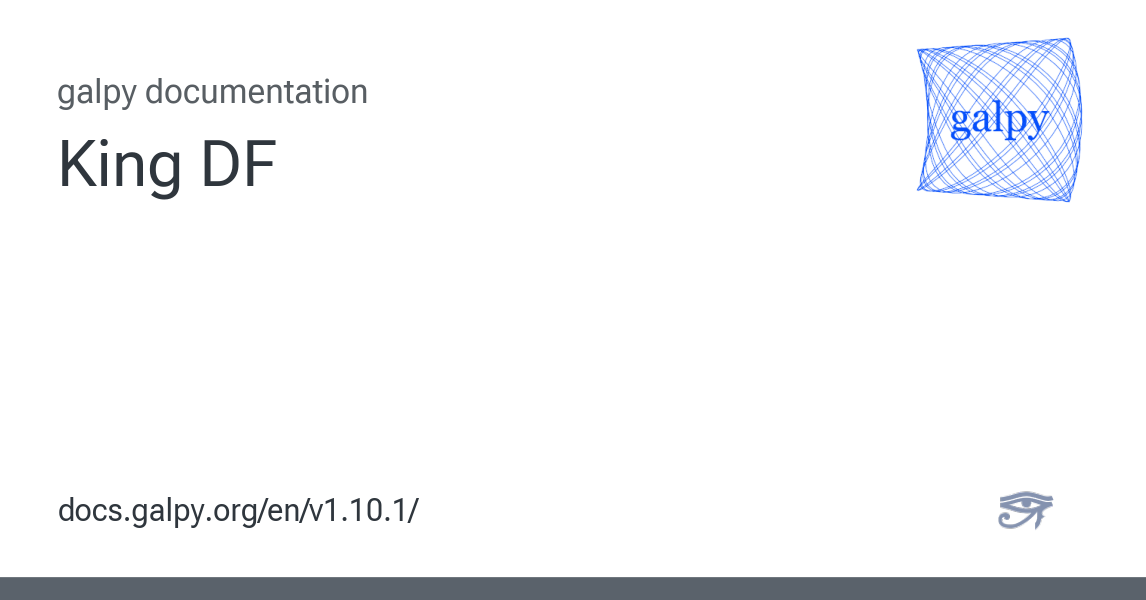 King DF — galpy v1.10.1 documentation