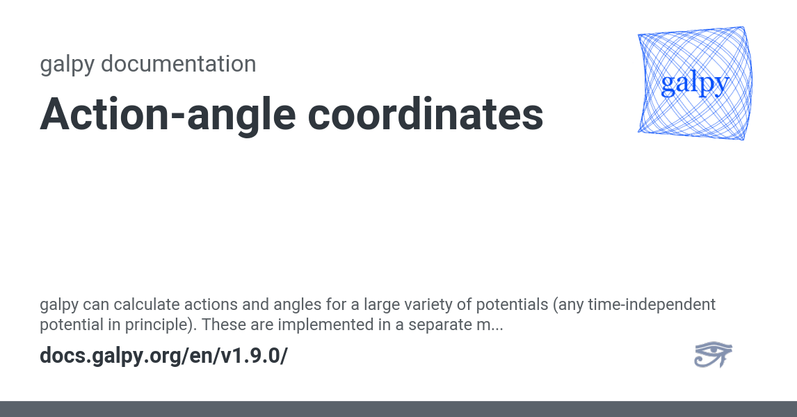 Action-angle coordinates — galpy v1.9.0 documentation